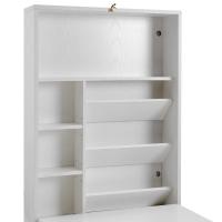 China White 59“H 6.2“D Folding Home Office Computer Table With Shelves for sale