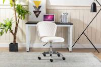 China Beige Velvet Swivel Task Chair 250lb Capacity Height Adjustable Executive Desk Chair for sale