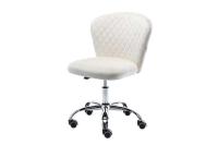 China Beige Velvet Swivel Task Chair 250lb Capacity Height Adjustable Executive Desk Chair for sale