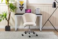 China Beige Velvet Swivel Task Chair 250lb Capacity Height Adjustable Executive Desk Chair for sale
