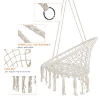 China Max 330Lbs Indoor Hanging Rope Chair 7Pounds Cotton Swing for Bedroom for sale
