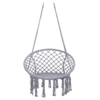 China Swing Max 330 Lbs Cotton Rope Hanging Hammock Chair for Indoor Outdoor Gray 32x24x47 Inches for sale