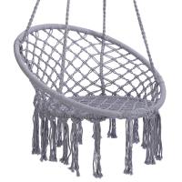 China Swing Max 330 Lbs Cotton Rope Hanging Hammock Chair for Indoor Outdoor Gray 32x24x47 Inches for sale