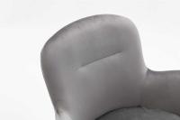 China Gray Velvet Swivel Office Chair with Adjustable Height and Silver Base 8.6KGS for sale