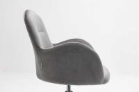 China Gray Velvet Swivel Office Chair with Adjustable Height and Silver Base 8.6KGS for sale