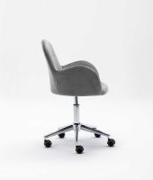 China Gray Velvet Swivel Office Chair with Adjustable Height and Silver Base 8.6KGS for sale