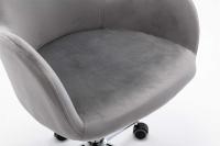 China Gray Velvet Swivel Office Chair with Adjustable Height and Silver Base 8.6KGS for sale