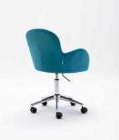 China Blue Velvet Swivel Office Chair 360 Degree Adjustable Height Desk Chair for sale