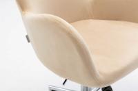 China Beige Velvet Swivel Office Chair 8.6KGS 360 Degree Adjustable Lift Tomile Occasional Chair for sale