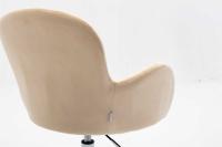 China Beige Velvet Swivel Office Chair 8.6KGS 360 Degree Adjustable Lift Tomile Occasional Chair for sale