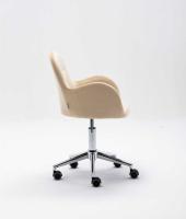 China Beige Velvet Swivel Office Chair 8.6KGS 360 Degree Adjustable Lift Tomile Occasional Chair for sale