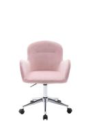 China Peach Velvet Swivel Office Chair with 360 Degree Adjustable Lift and Casters for sale