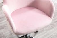 China Peach Velvet Swivel Office Chair with 360 Degree Adjustable Lift and Casters for sale