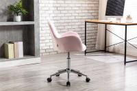 China Peach Velvet Swivel Office Chair with 360 Degree Adjustable Lift and Casters for sale