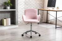 China Peach Velvet Swivel Office Chair with 360 Degree Adjustable Lift and Casters for sale
