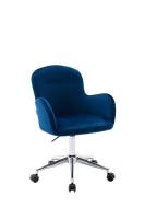 China Navy Velvet Swivel Shell Office Chair 8.6KGS 360 Degree Adjustable Lift for sale
