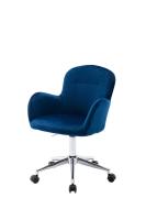 China Navy Velvet Swivel Shell Office Chair 8.6KGS 360 Degree Adjustable Lift for sale