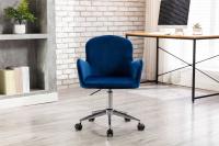 China Navy Velvet Swivel Shell Office Chair 8.6KGS 360 Degree Adjustable Lift for sale