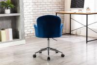 China Navy Velvet Swivel Shell Office Chair 8.6KGS 360 Degree Adjustable Lift for sale