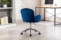 China Navy Velvet Swivel Shell Office Chair 8.6KGS 360 Degree Adjustable Lift for sale