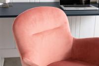 China Modern Leisure Pink Velvet Swivel Chair with Silver Base 8.6KGS for sale
