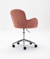 China Modern Leisure Pink Velvet Swivel Chair with Silver Base 8.6KGS for sale