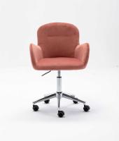 China Modern Leisure Pink Velvet Swivel Chair with Silver Base 8.6KGS for sale
