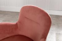 China Modern Leisure Pink Velvet Swivel Chair with Silver Base 8.6KGS for sale