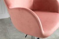 China Modern Leisure Pink Velvet Swivel Chair with Silver Base 8.6KGS for sale