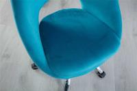 China Teal Velvet Swivel Office Chair 360 Degree Adjustable Height 8.2KGS 5 Star Base for sale
