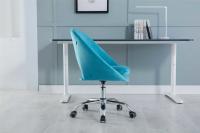 China Teal Velvet Swivel Office Chair 360 Degree Adjustable Height 8.2KGS 5 Star Base for sale