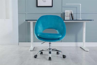 China Teal Velvet Swivel Office Chair 360 Degree Adjustable Height 8.2KGS 5 Star Base for sale