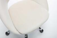 China White Velvet Office Chair with Golden Base 18.9 inch Seat Depth Swivel Desk Chair for sale