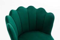 China Tomile Curved Backrest Seashell Office Chair Green Velvet Silver Base 8.2kg for sale