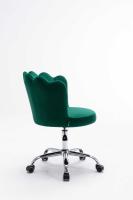 China Tomile Curved Backrest Seashell Office Chair Green Velvet Silver Base 8.2kg for sale