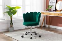China Tomile Curved Backrest Seashell Office Chair Green Velvet Silver Base 8.2kg for sale