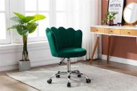 China Tomile Curved Backrest Seashell Office Chair Green Velvet Silver Base 8.2kg for sale