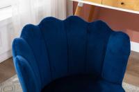 China Blue Velvet Swivel Office Chair 17.72in Depth 8.2kg Adjustable Height Living Room for sale