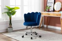 China Blue Velvet Swivel Office Chair 17.72in Depth 8.2kg Adjustable Height Living Room for sale