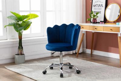 China Blue Velvet Swivel Office Chair 17.72in Depth 8.2kg Adjustable Height Living Room for sale