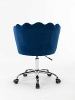 China Blue Velvet Swivel Office Chair 17.72in Depth 8.2kg Adjustable Height Living Room for sale