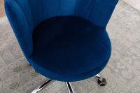 China Blue Velvet Swivel Office Chair 17.72in Depth 8.2kg Adjustable Height Living Room for sale