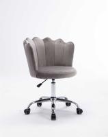 China Gray Swivel Shell Chair 17.72 inch Adjustable Height Desk Chair with Casters for sale