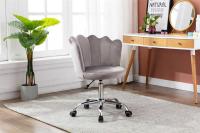 China Gray Swivel Shell Chair 17.72 inch Adjustable Height Desk Chair with Casters for sale