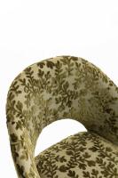 China Green Velvet Swivel Office Chair 18.9in Depth Golden Base Adjustable Seat for sale