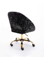 China Black Velvet Swivel Office Chair 18.9 inch Depth Adjustable Height 8.2 kg for sale