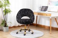 China Black Velvet Swivel Office Chair 18.9 inch Depth Adjustable Height 8.2 kg for sale