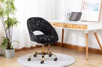 China Black Velvet Swivel Office Chair 18.9 inch Depth Adjustable Height 8.2 kg for sale
