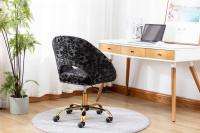 China Black Velvet Swivel Office Chair 18.9 inch Depth Adjustable Height 8.2 kg for sale