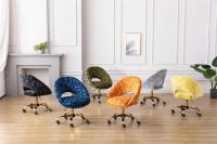 China Blue Velvet Swivel Office Chair with Golden Base 360 Degree Adjustable Height 8.2KGS for sale